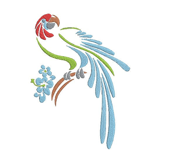 Parrot Machine Embroidery Design – Emels' Handicraft