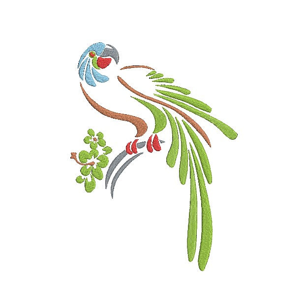Parrot Machine Embroidery Design – Emels' Handicraft